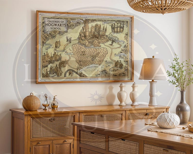 Magic School Grounds Map, Wizard Academy Poster (digital Download) - Etsy