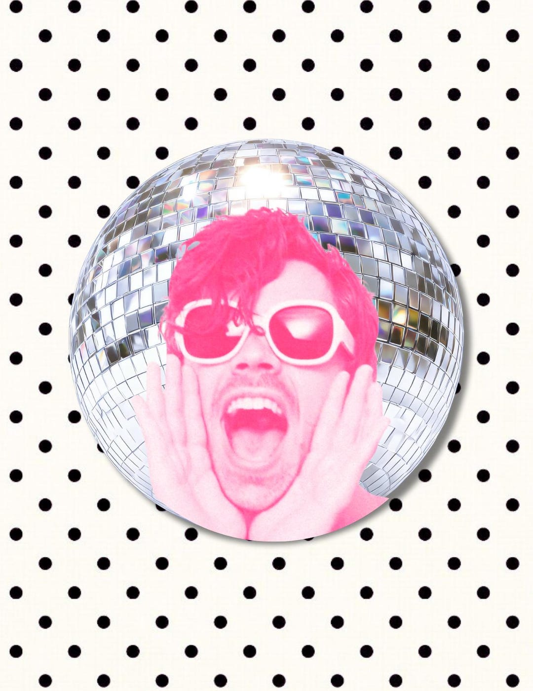 Harry Styles Disco Ball Polka Dot Digital Print – Printable Wall Art ...