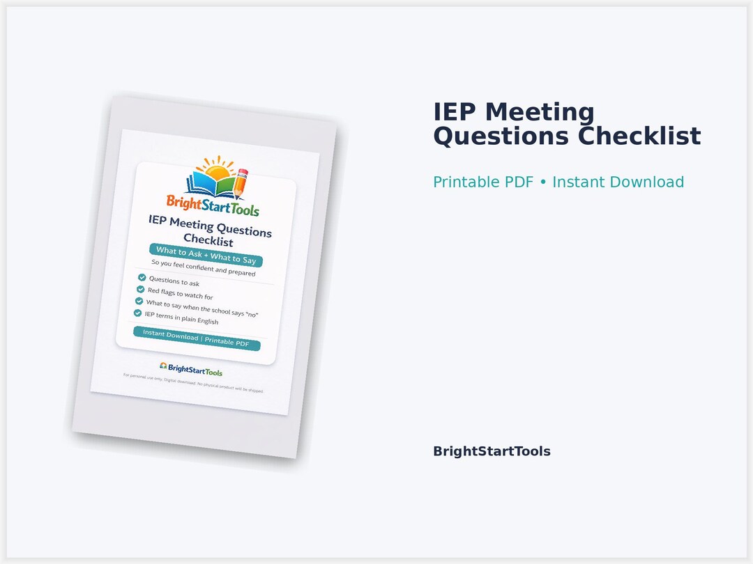 IEP Meeting Questions Checklist | Special Education Parent Guide (PDF ...