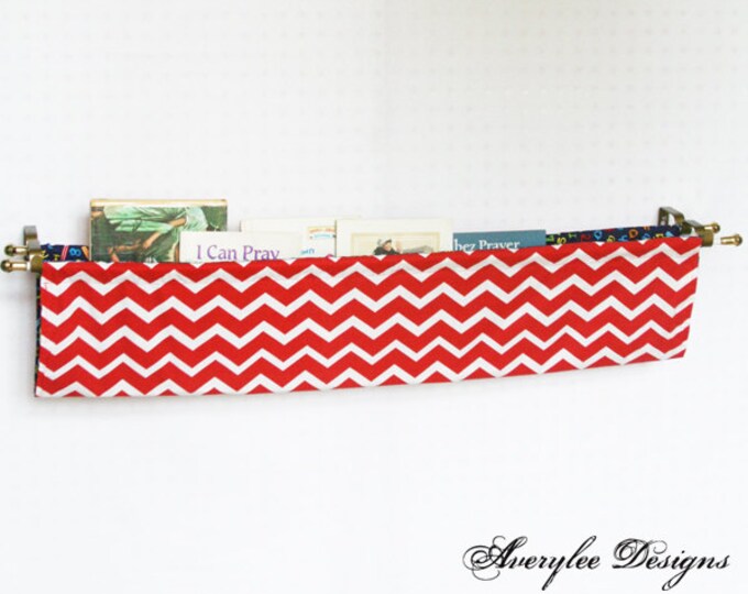 Chevron Fabric Book Sling, Diaper Caddy, Fabric Book Shelf, Magazine ...