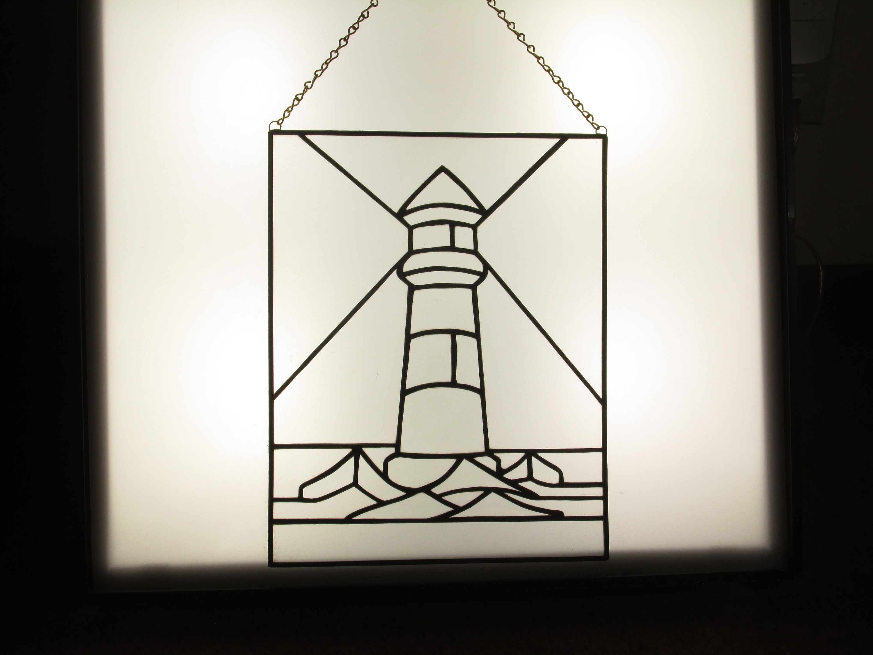 Stained Glass Lighthouse Panel - Etsy