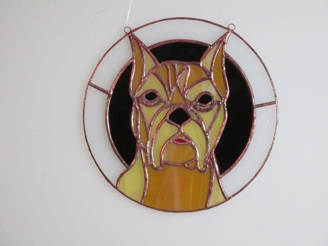 Stained Glass Boxer Sun Catcher - Etsy