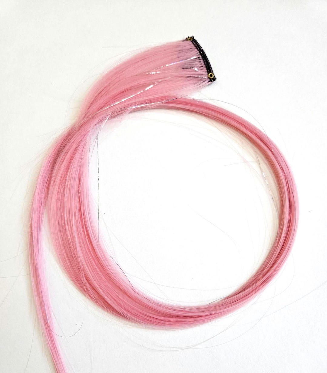 Pink With Tinsel Clip in Hair Extension – 22 Inch, 1 Pc - Etsy