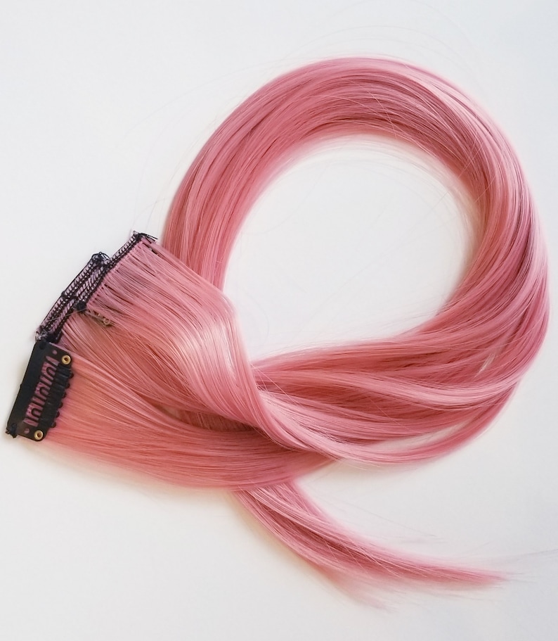 Pastel Dusty Rose Pink Hair Extension Clip In - Etsy