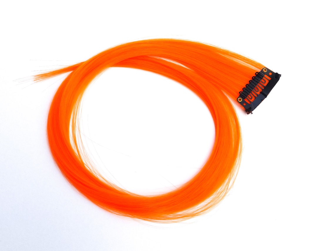 Neon Orange Hair Extension Clip In - Etsy