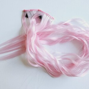 Hair Extension Clip in - Baby Light Pastel Pink Wavy Hair Extension ...