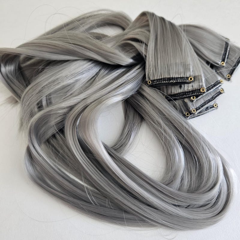 Grey Hair Extension - Etsy UK