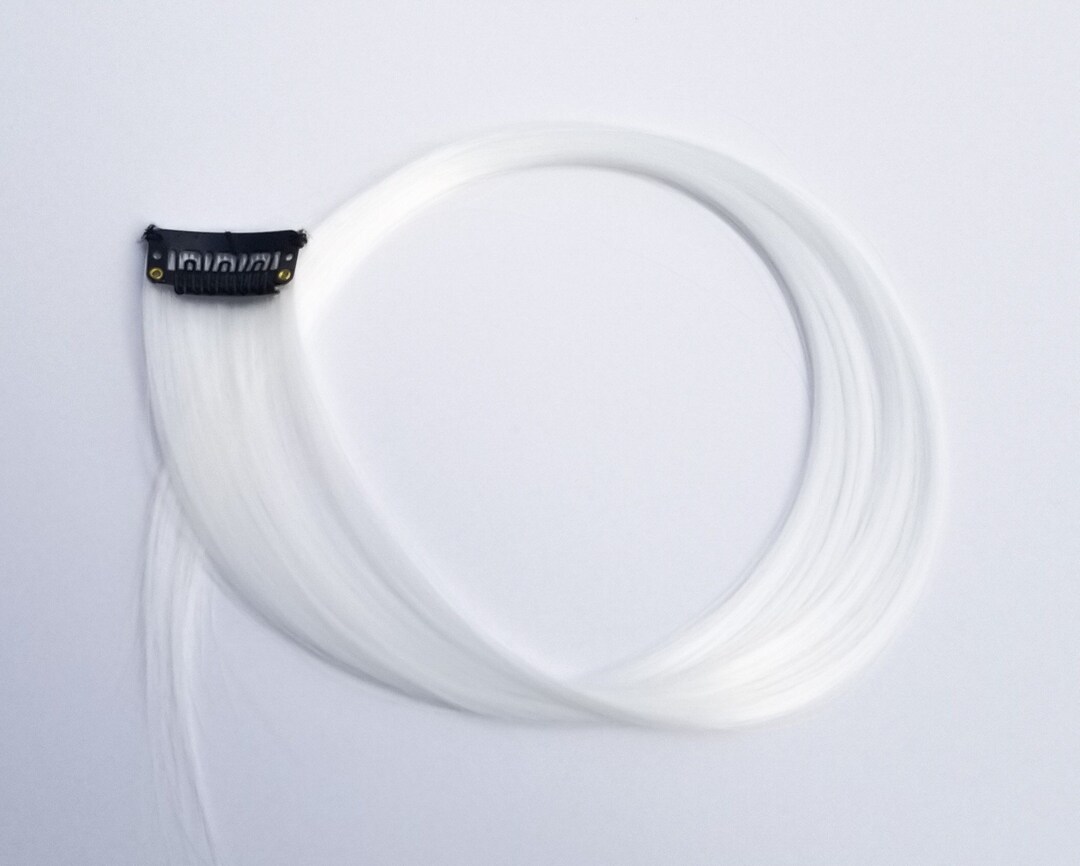 White Hair Extension Clip In - Etsy