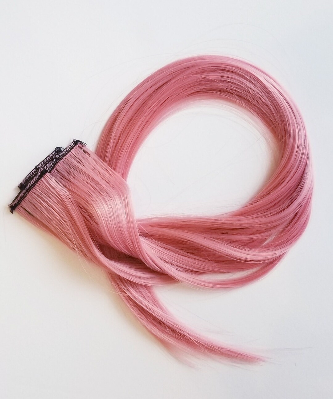 Pastel Dusty Rose Pink Hair Extension Clip In - Etsy