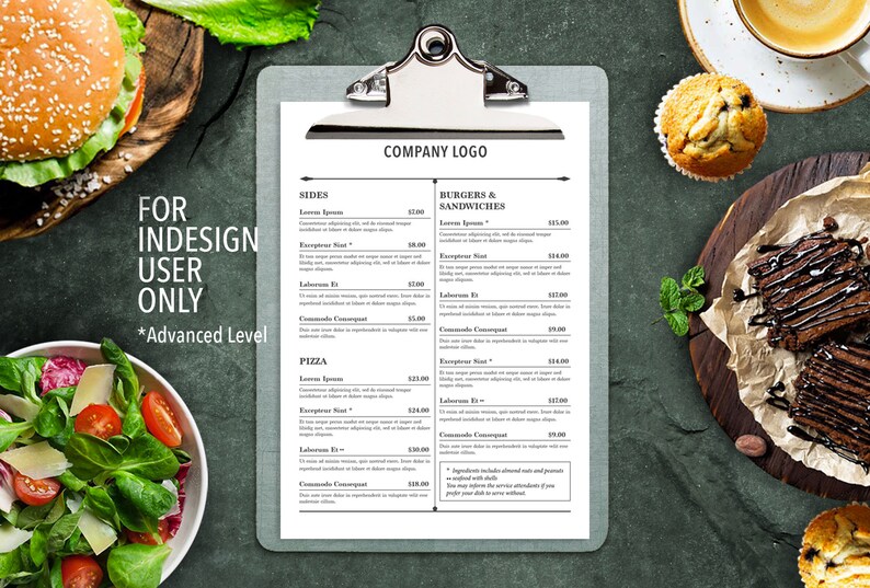 Restaurant Table Menu Template Design Cafe Menu Editable | Etsy