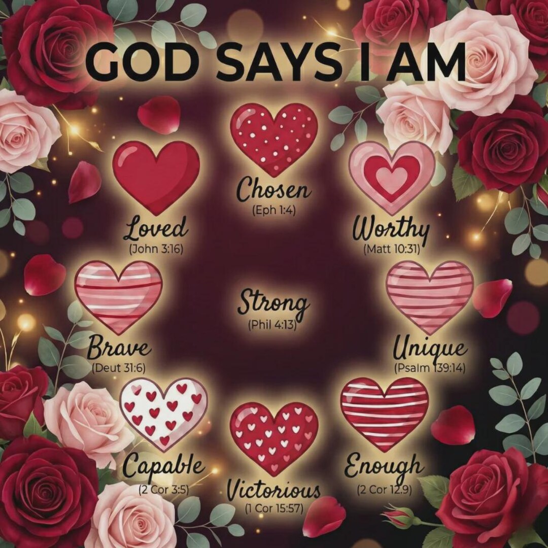 God Says I Am Affirmation Print, Christian Nursery Decor, Scripture ...