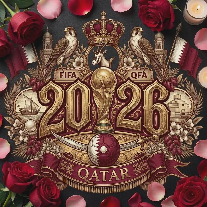 Qatar 2026 FIFA World Cup T-shirt Design | Falcon Crest Arabian ...