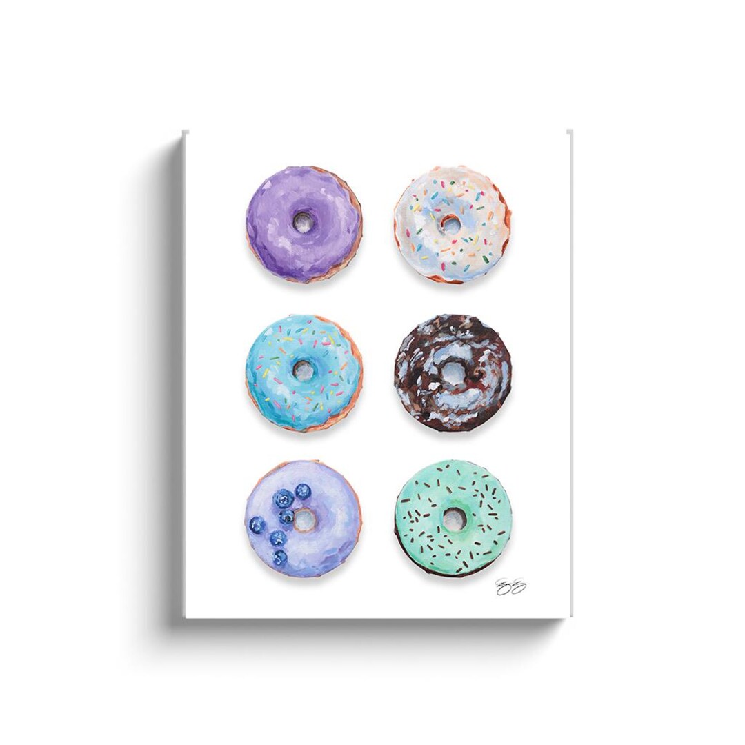 Choose Your Donuts! Donut Art Print, 6 Colorful Donuts, Canvas Wrap - Etsy