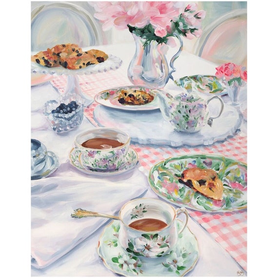 Magnolia Tea and Scones A Fine Art Print on Canvas - Etsy