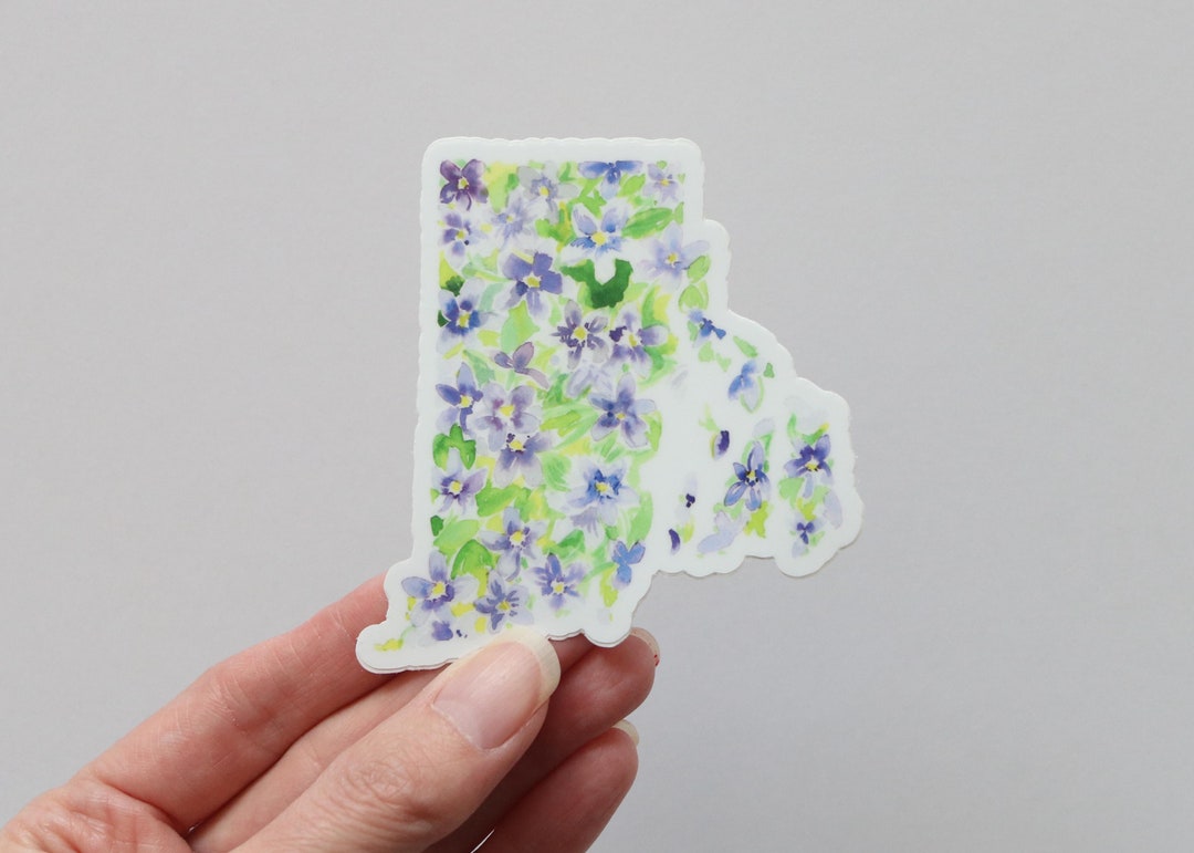Rhode Island Sticker, Violet State Flower, Watercolor Painting - Etsy