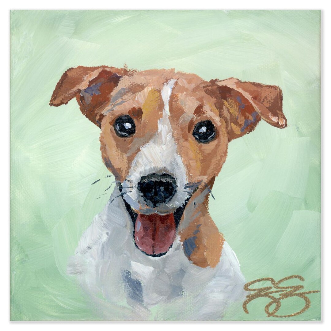 Jack Russell Terrier, A Fine Art Print on Paper, Square Dog Painting - Etsy