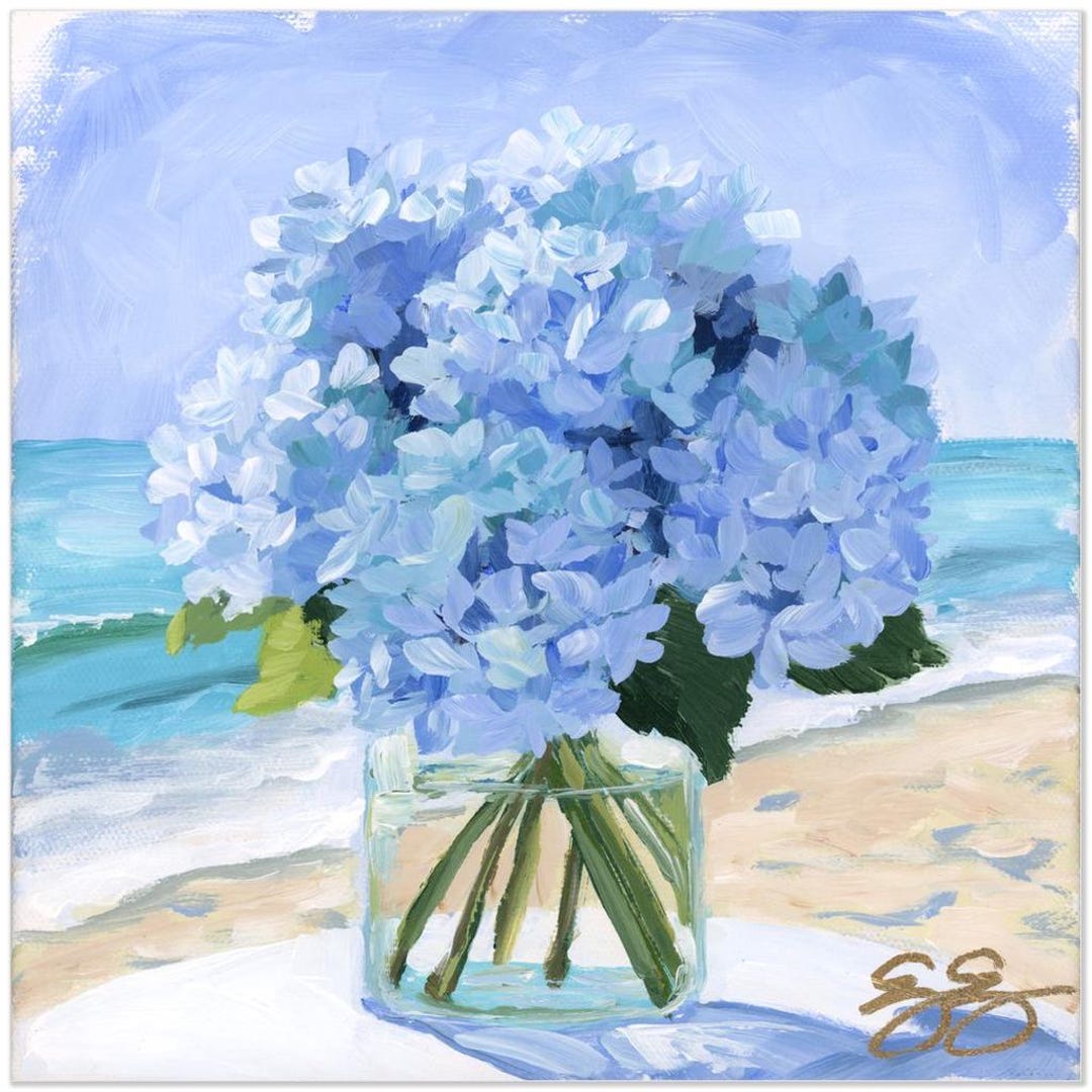 478 Blue Hydrangeas at the Beach, A Fine Art Print on Paper - Etsy