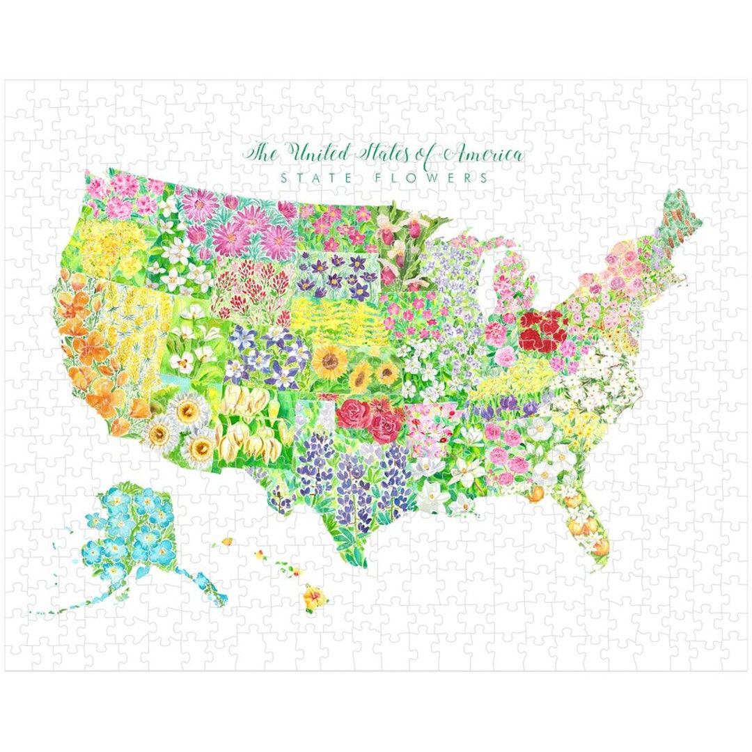 United States State Flower Jigsaw Puzzle - Etsy