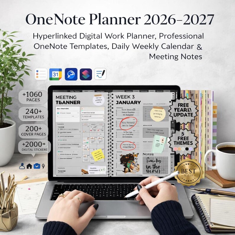 Onenote Planner 2026–2027 | Hyperlinked Digital Work Planner ...