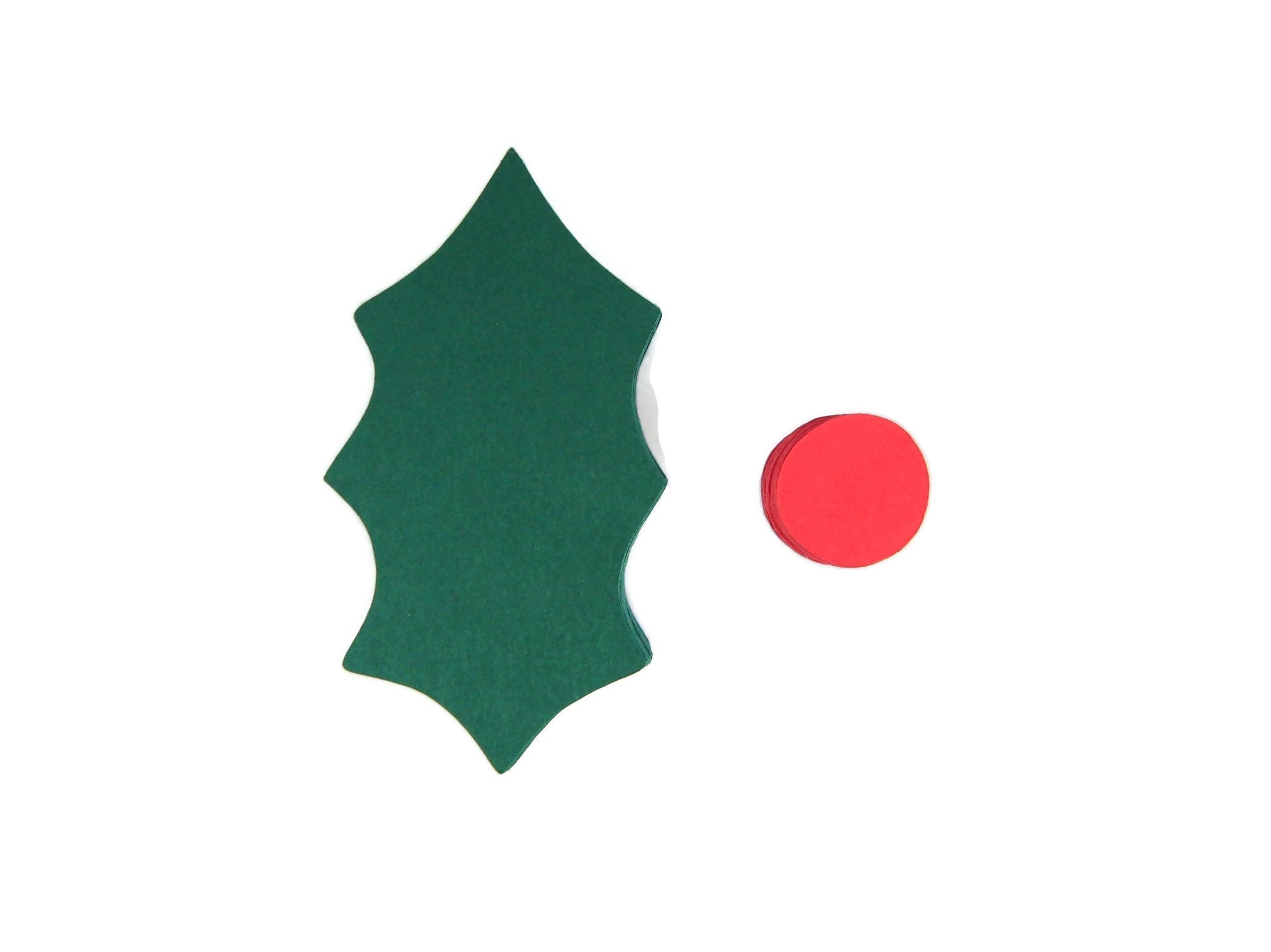 Holly Leaves Berries Paper Cut Outs Set of 25 - Etsy