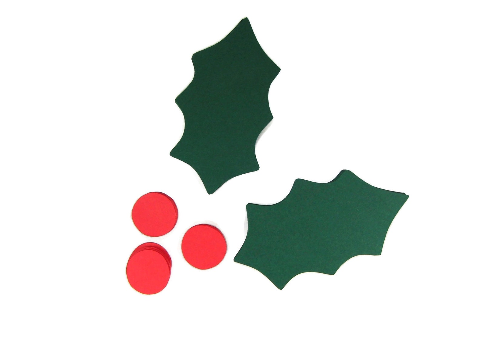 Holly Leaves Berries Paper Cut Outs Set of 25 - Etsy