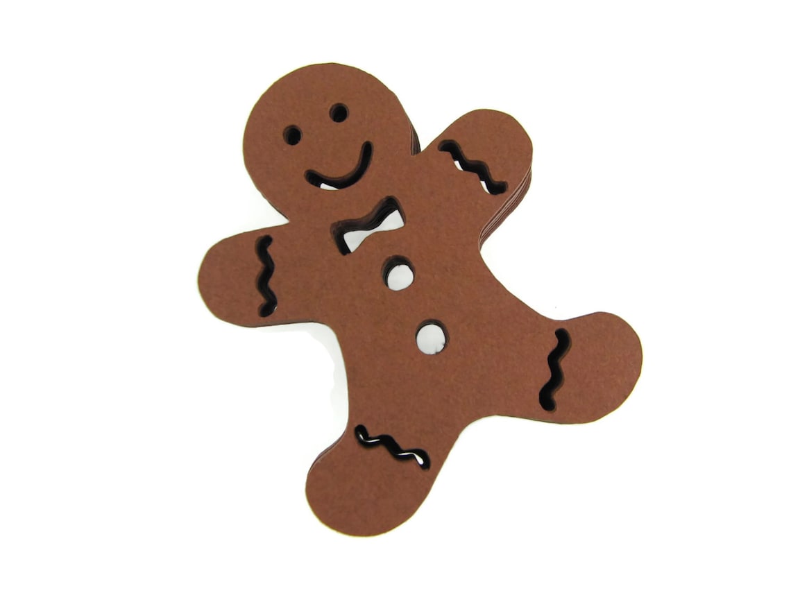 Gingerbread Man Paper Cut Outs Set of 25 - Etsy