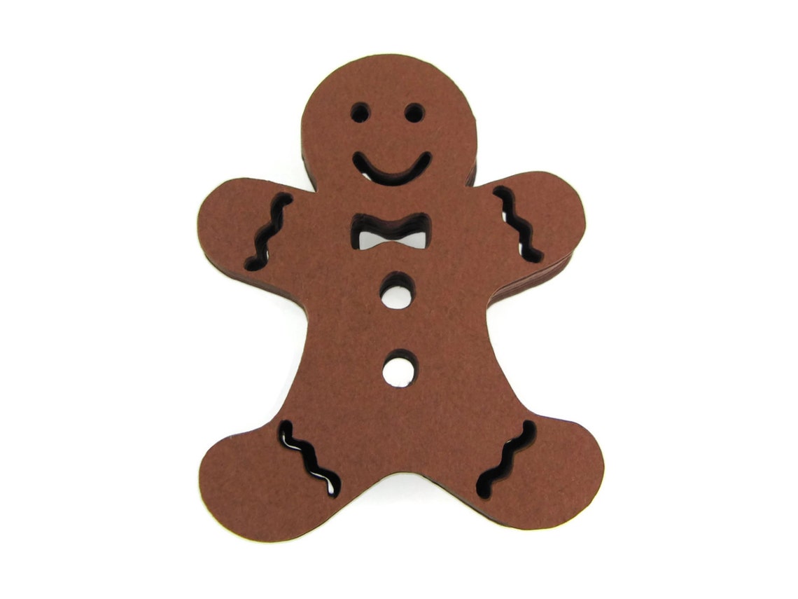 Gingerbread Man Paper Cut Outs Set of 25 - Etsy