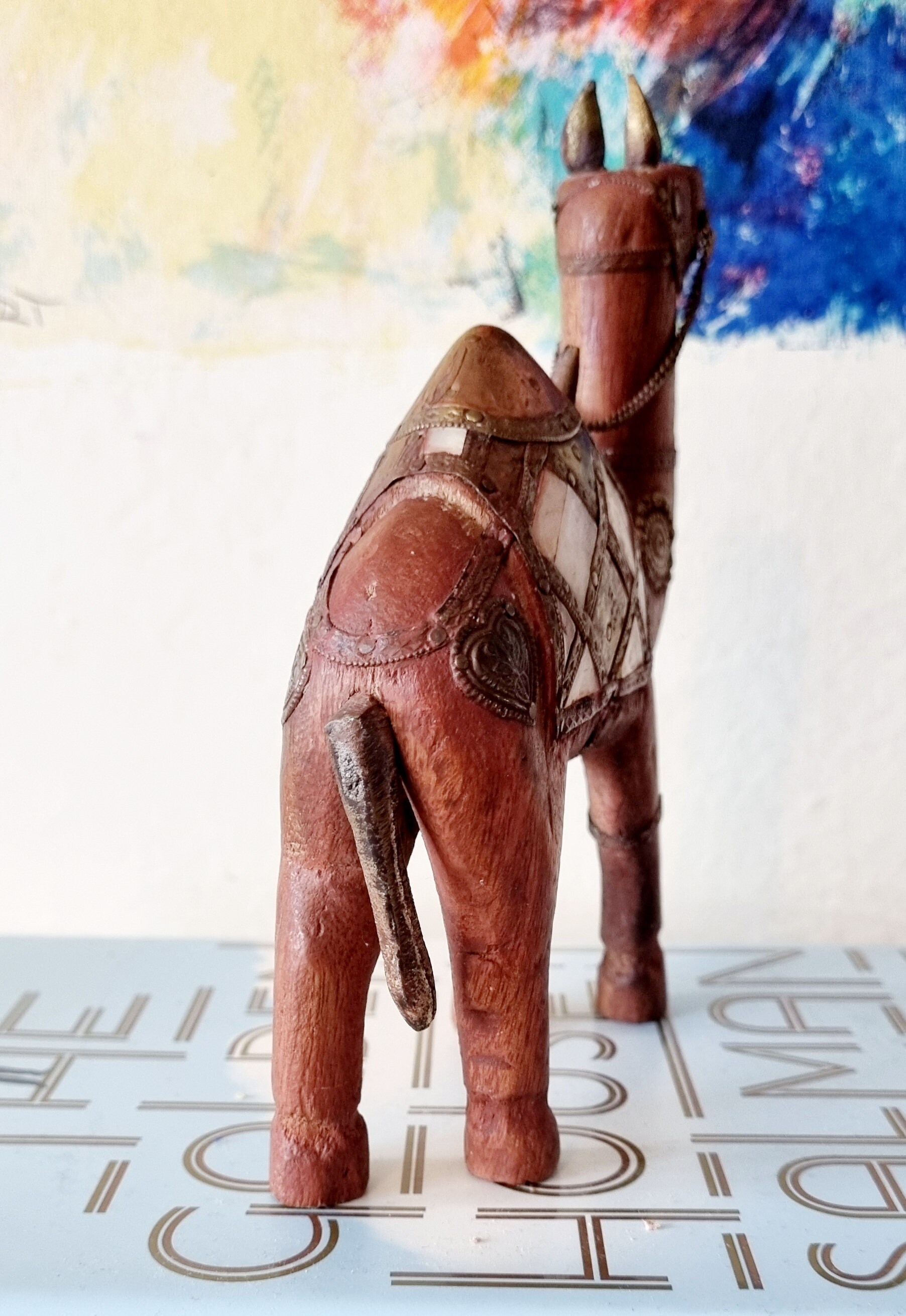 Vintage Carved Wood Camel Figurine. - Etsy