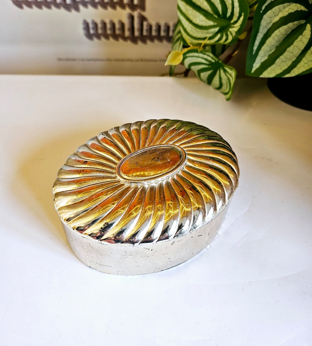 Vintage Silver Plated Oval Jewellery Box. - Etsy