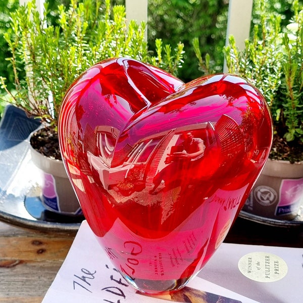 Murano Glass Heart Vase - Etsy