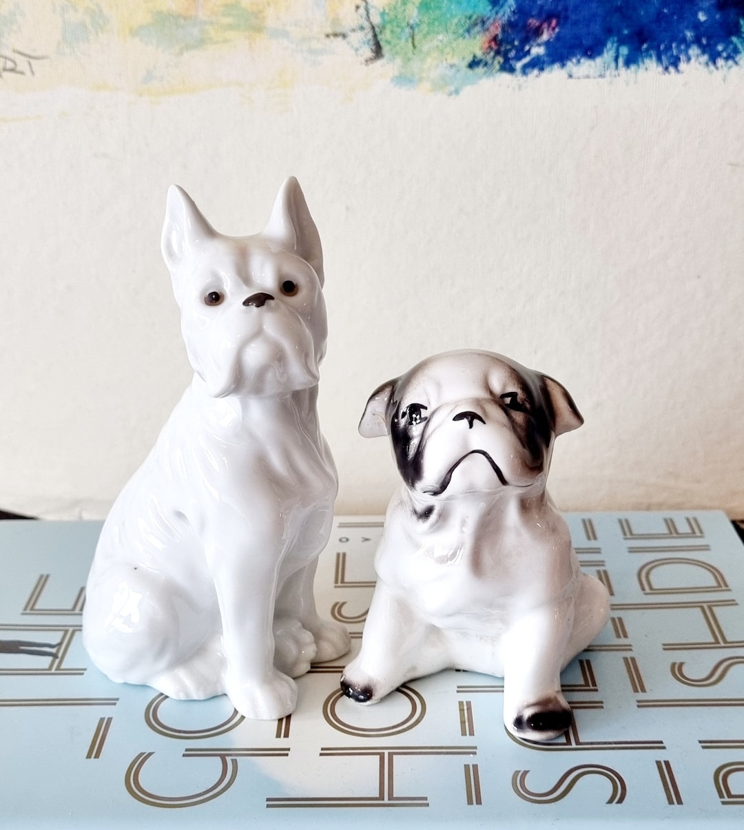 Set of 2 Vintage Porcelain Bulldog Figurines. - Etsy