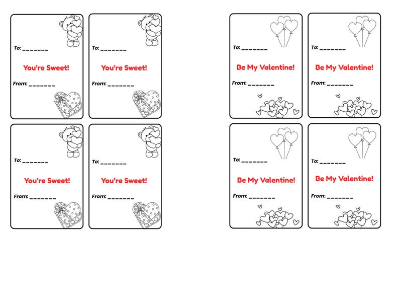 Valentine Cards Printable for Kids & Classmates | 5 Classroom ...