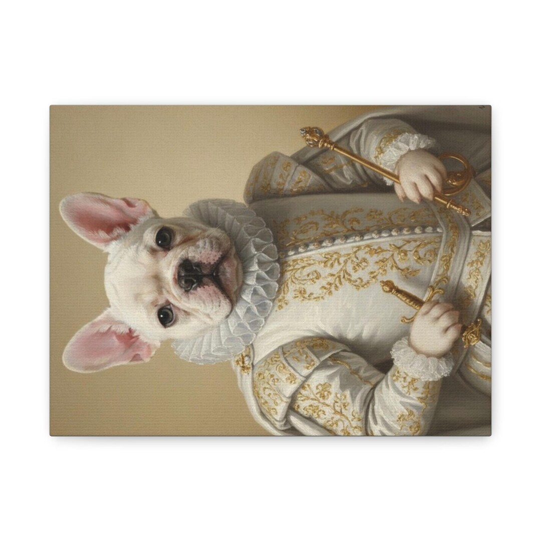 Regal French Bulldog Portrait Canvas - Etsy
