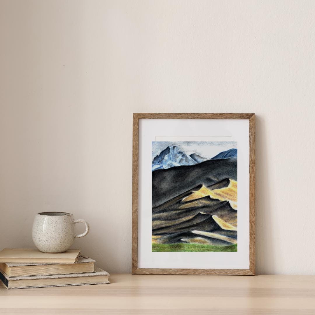 Hand Drawn Sand Dunes Digital Print, Wall Decor, Wall Art, Art Gift ...