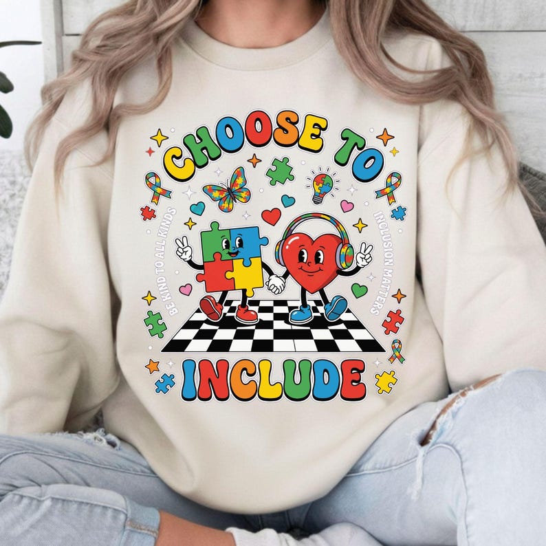 Retro Autism Awareness PNG, Groovy Inclusion Matters Sublimation Design ...