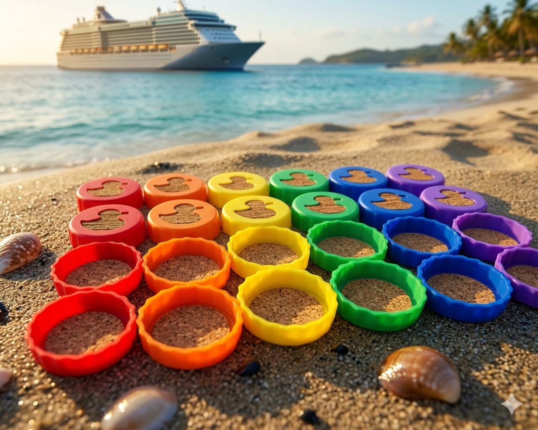 25- Bottle Cap Duck Cruise Coins, Poker Chip | Custom Ship Souvenir ...