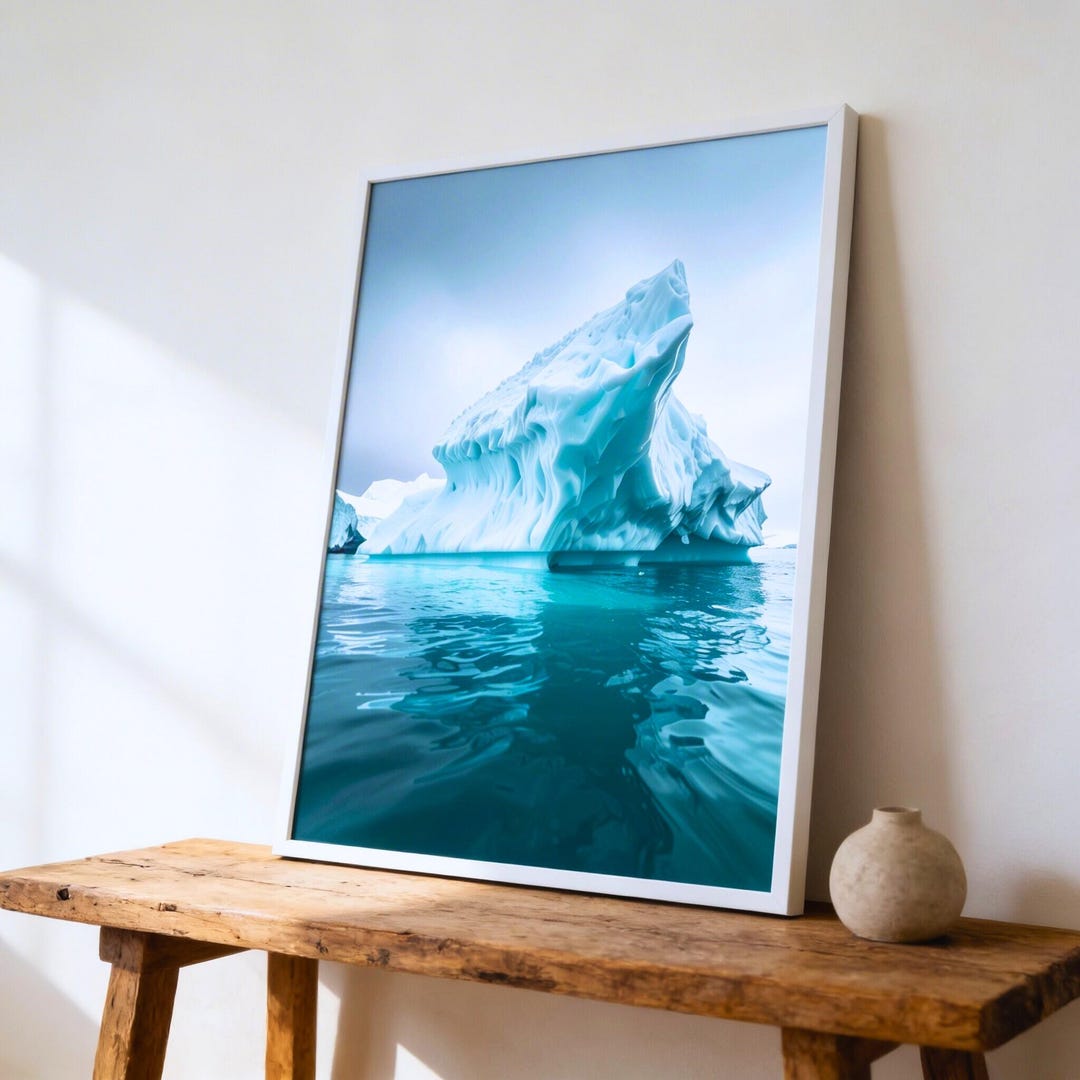 Iceberg Wall Art, Minimal Ocean Seascape Print - Arctic Nature Decor - Etsy