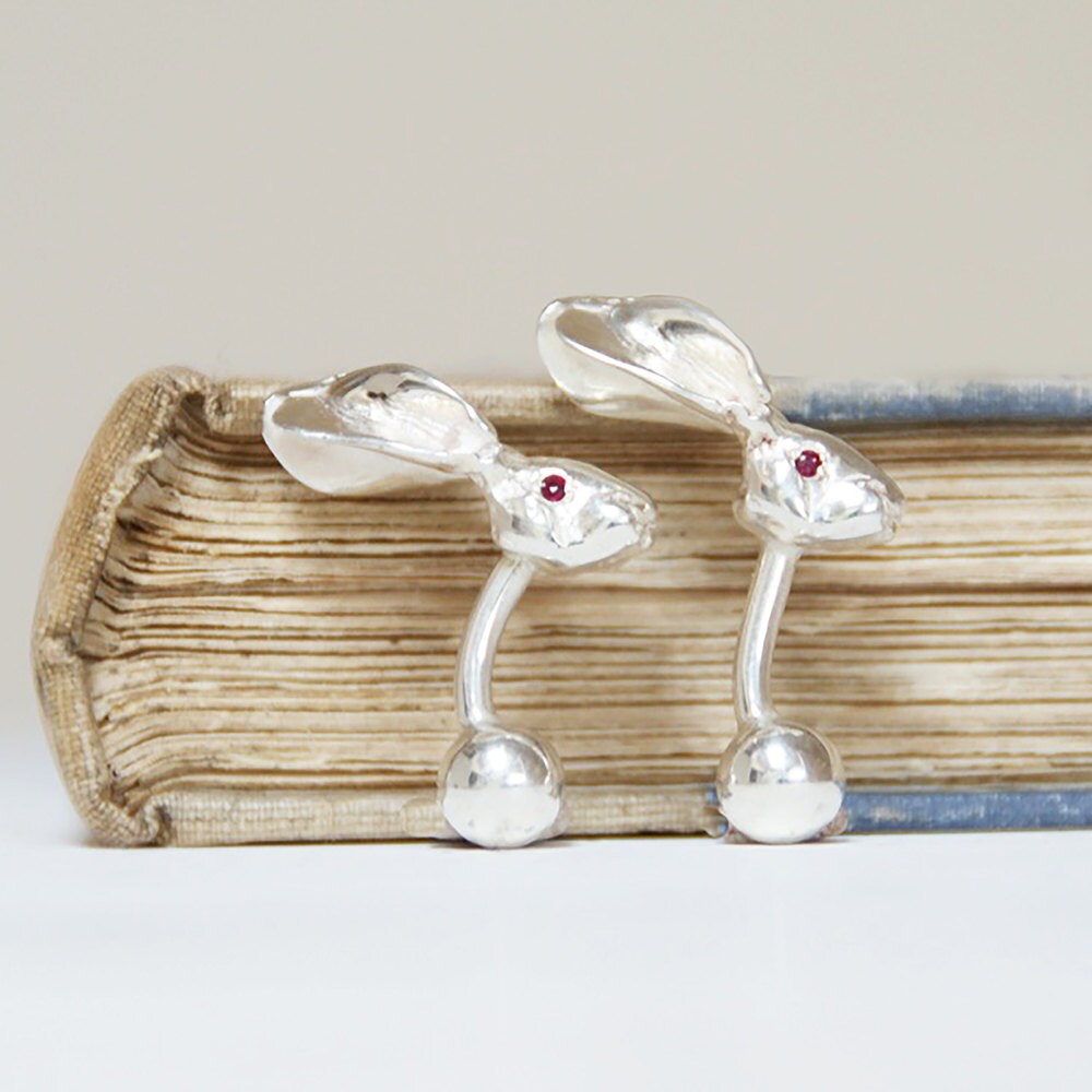 Silver Hare Cufflinks - Etsy