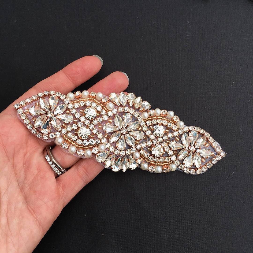 SALE rhinestone appliquecrystal bridal Sash applique | Etsy