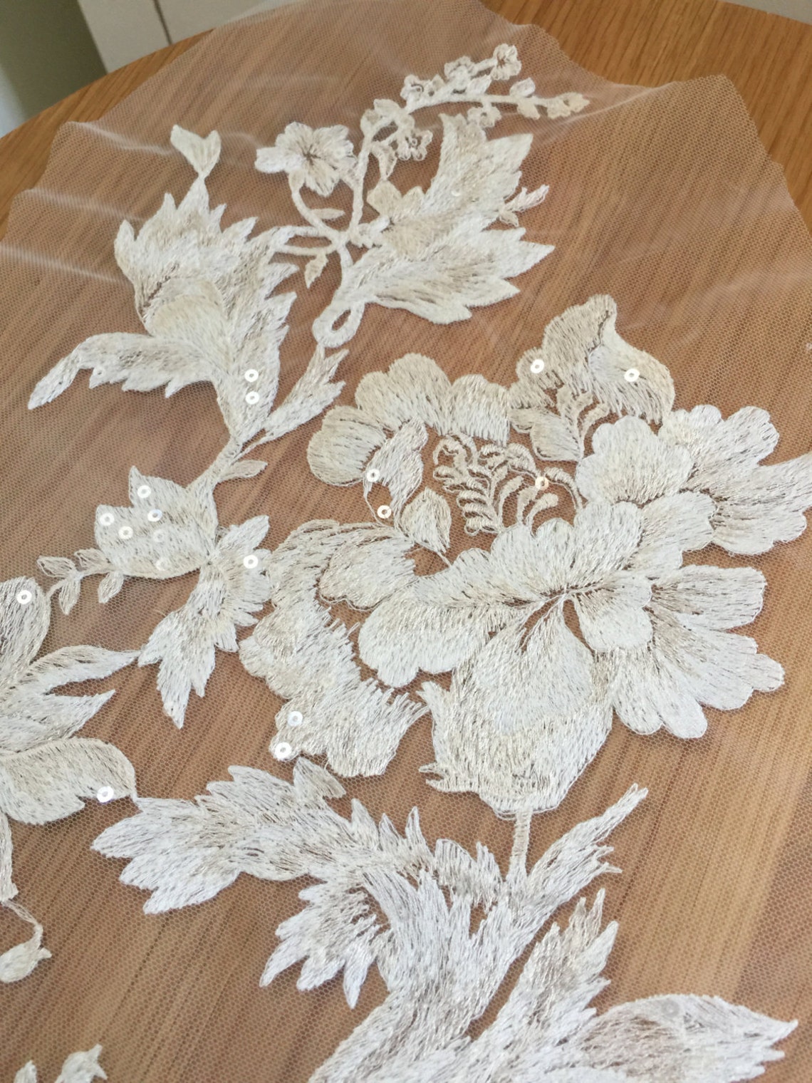 Exquisite Cotton Lace Applique Cream Embroidery Wedding | Etsy