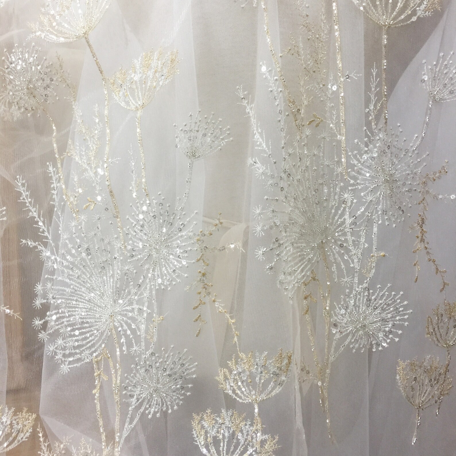 Quality 3D Beaded and Sequin Mesh Embroidery Lace Fabric With | Etsy