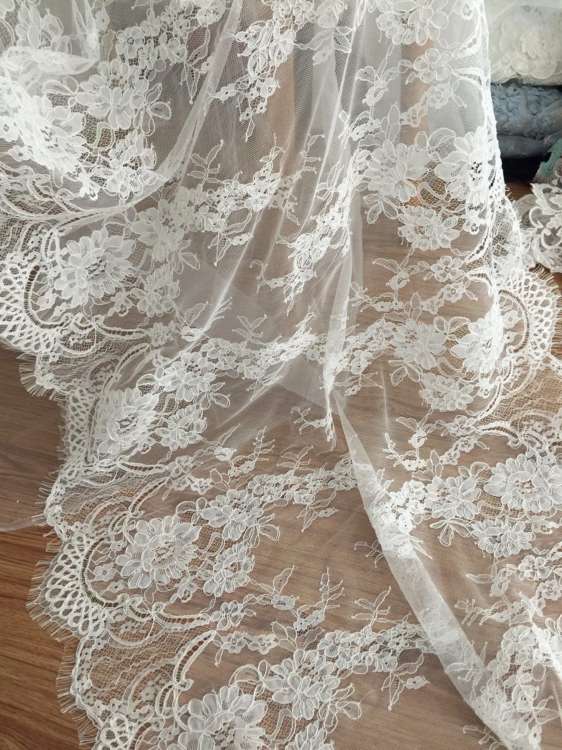 3 Yards Exquisite French Alencon Lace Fabric in Ivory | Etsy