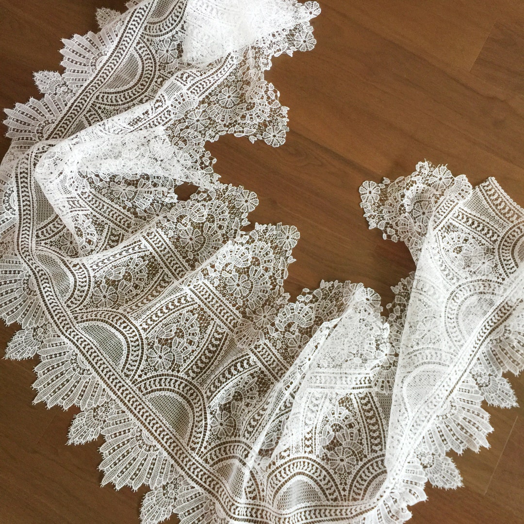 2 Yards Vinatge Style Bridal Veil Cape Wedding Lace Trim , Ivory ...
