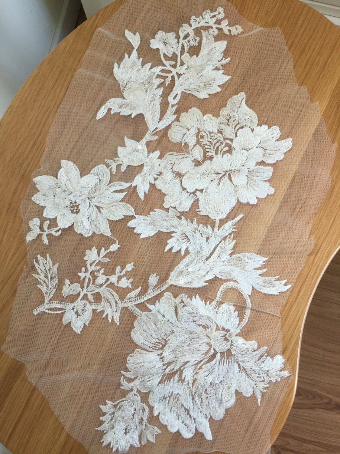 Exquisite Cotton Lace Applique Cream Embroidery Wedding | Etsy