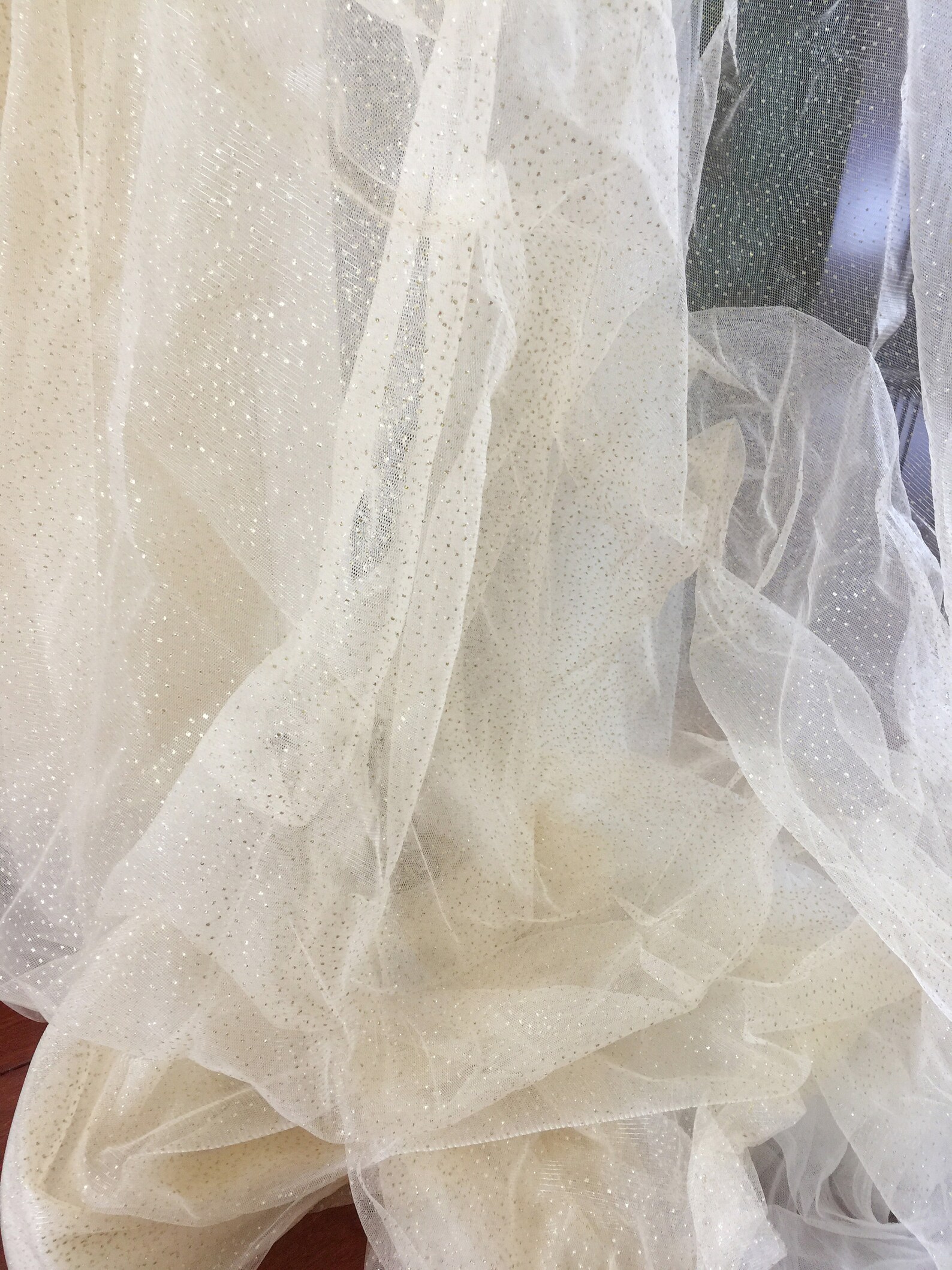 5 Yards Exquisite Soft Champagne Tulle With Gold Dotted | Etsy
