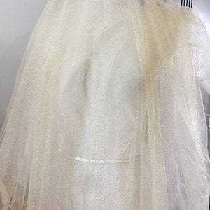 5 Yards Exquisite Soft Champagne Tulle With Gold Dotted Glitter for ...
