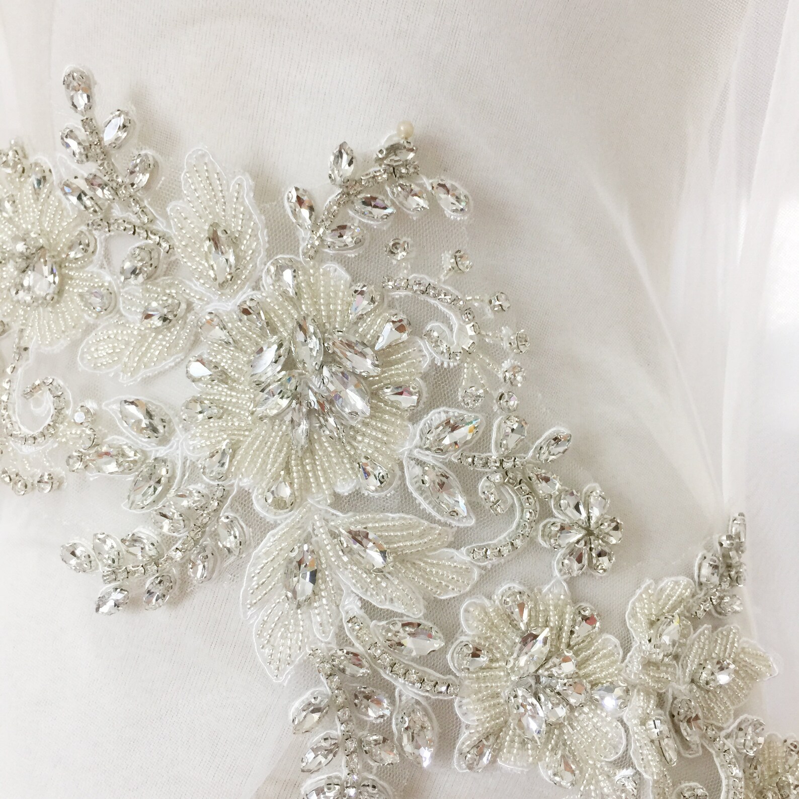 Couture Rhinestone Beaded Applique Bridal Gown Bodice | Etsy