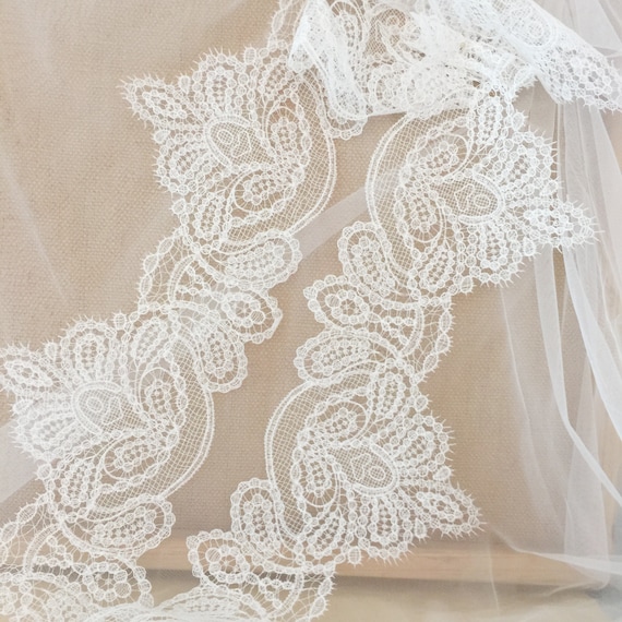 6 Yards Vintage Style French Alencon Lace Trim in Ivory for | Etsy