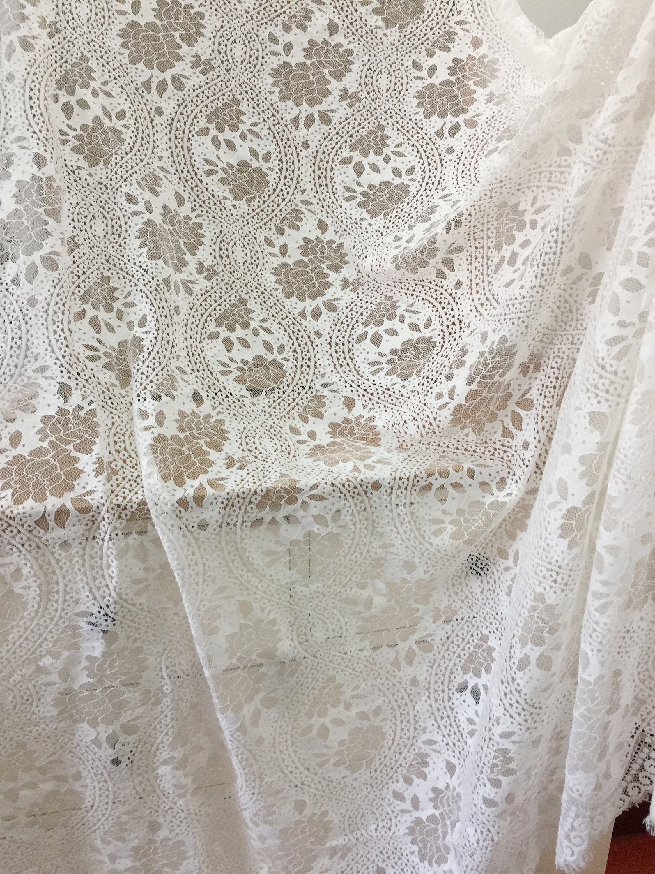 3 metros de tela de encaje chantilly eyelash de primera - Etsy España