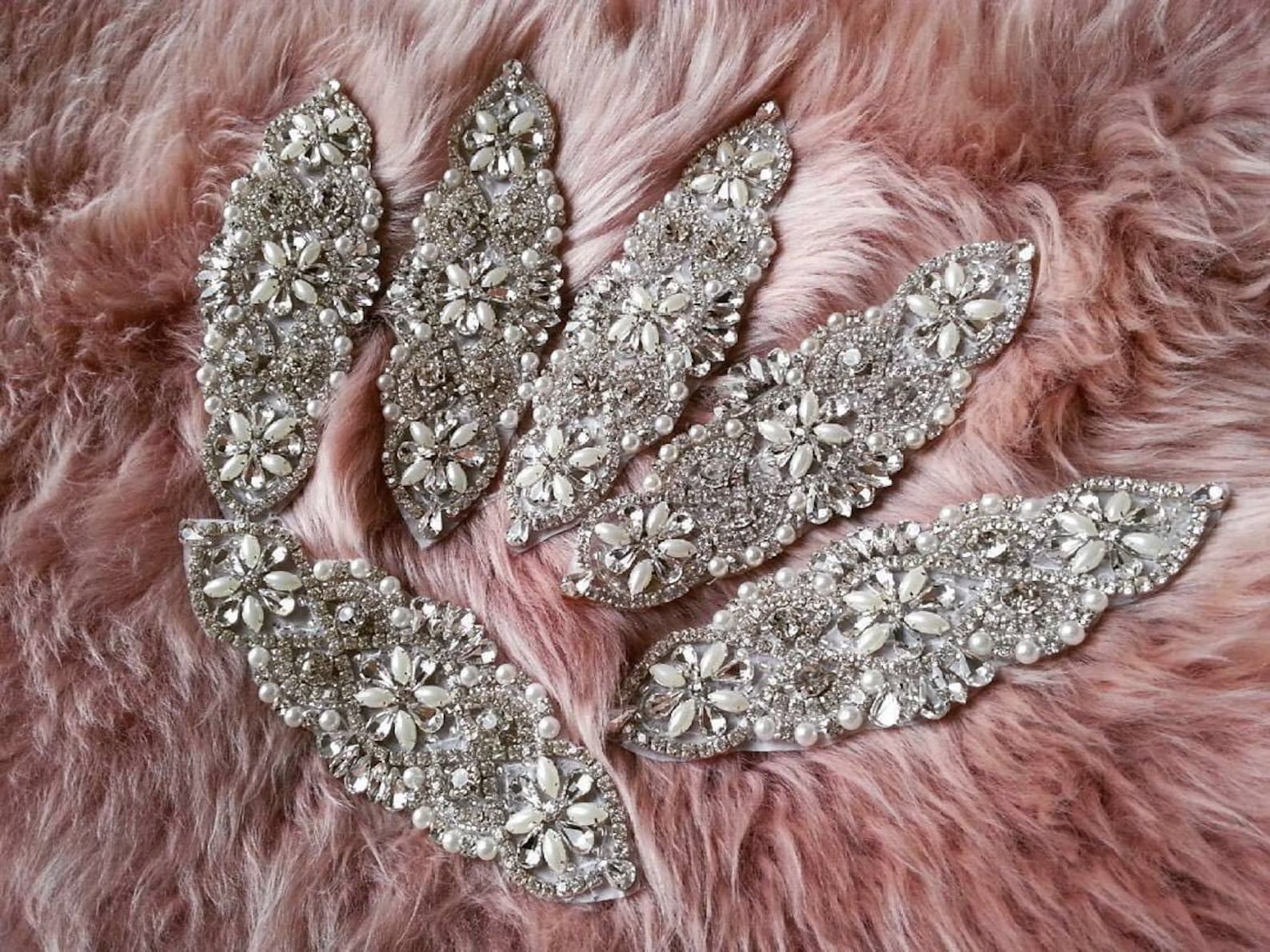 SALE Rhinestone Appliquecrystal Bridal Sash Applique - Etsy